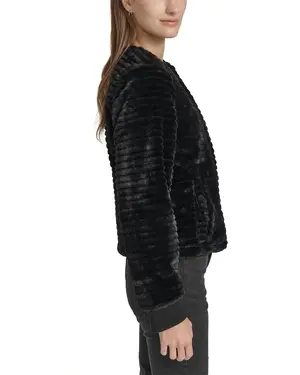 Marc New York Ribbed Faux Fur Zip Jacket