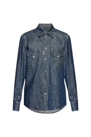 Dsquared2 Shirt With Lurex Thread - Navy Blue