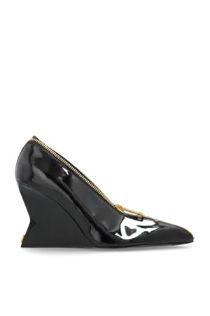 Balmain Wedge Heel Zip Shoes