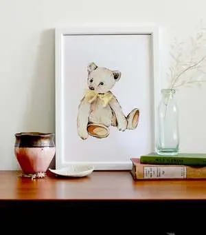 SOPHIE BRABBINS Teddy Bear With Ribbon A4 Print