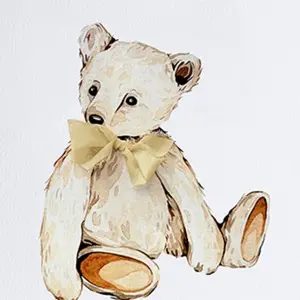 SOPHIE BRABBINS Teddy Bear With Ribbon A4 Print