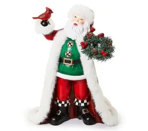 MACKENZIE-CHILDS Cozy Christmas Santa With Card Nal - One-color