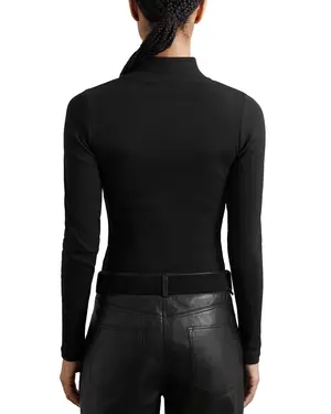 REISS Polly Ribbed Funnel Neck Top