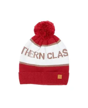 NORTHERN CLASSICS Knit Pom Hat - Heritage Red Winter White