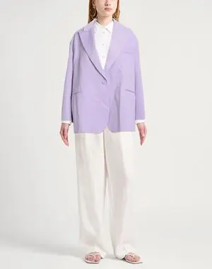 VICOLO Single-breasted Crepe Blazer With Satin Trims