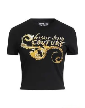Versace T-shirt In Cotton And Elastane - Black