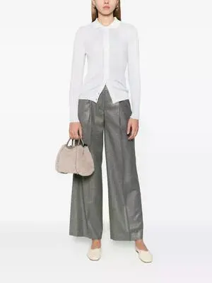 Peserico Metallic Wide-leg Pants