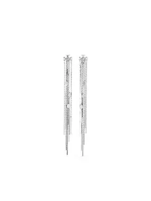 Tory Burch Chain Post-back Drop Earrings - Silver