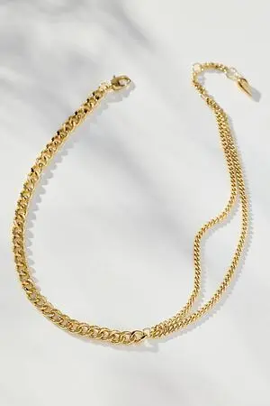 F+H STUDIOS Double-curb Chain Choker Necklace - Gold