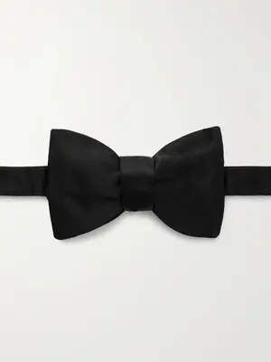 FAVOURBROOK Pre-tied Silk-satin Bow Tie - Black