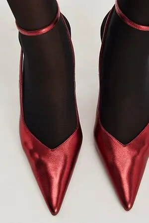 Jeffrey Campbell Slingback Heels - Wine Metallic
