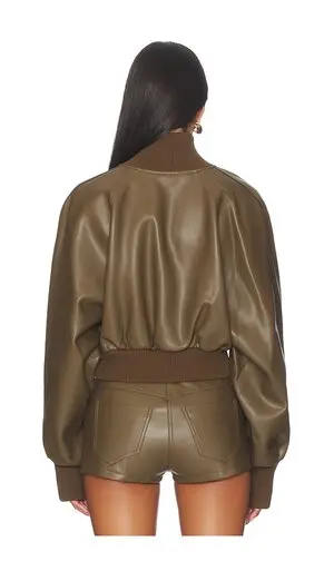 Norma Kamali Oversized Turtleneck Bomber Jacket - Bark