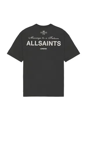 ALLSAINTS Herald Crew Neck Tee In Black - Washed Black