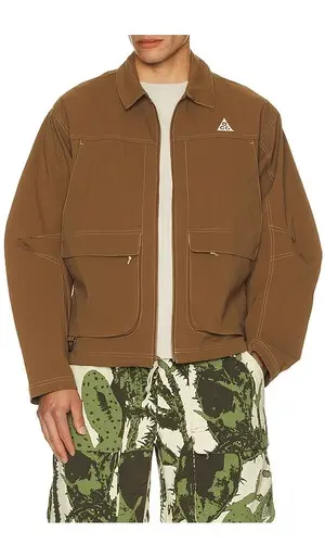 Nike Uv Smith Summit Jacket - Mosswood Brown  Light Khaki  & Summit Wh
