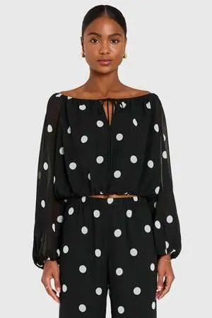 Amanda Uprichard Dallas Polka Dot Top