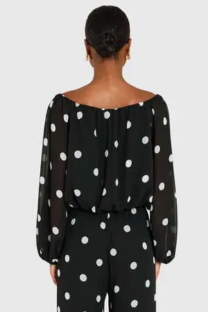 Amanda Uprichard Dallas Polka Dot Top