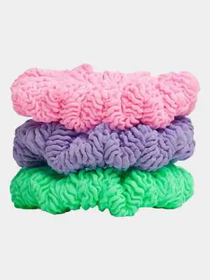 Hunza G Three-pack Scrunchies - Bubblegum/lime/lilac