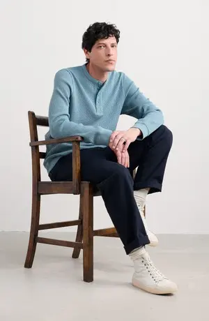 SEASALT CORNWALL Brigantine Waffle Knit Henley