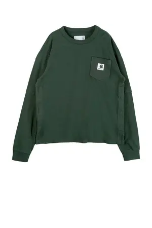 Sacai X Carhartt Wip Cotton Jersey Long Sleeve T-shirt - Green