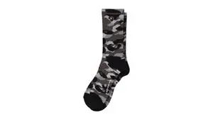 A BATHING APE 1st Camo Ape Head One Point Socks - Gray