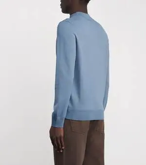 Sandro Wool High-neck Sweater - Blue