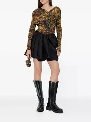 GANNI Floral Long-sleeve Top - Neutrals