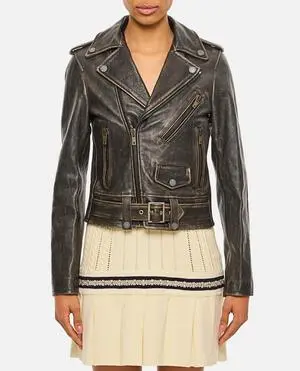 GOLDEN GOOSE Leather Biker Jacket