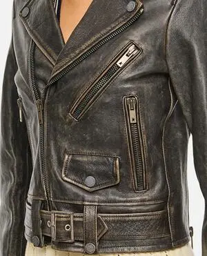 GOLDEN GOOSE Leather Biker Jacket