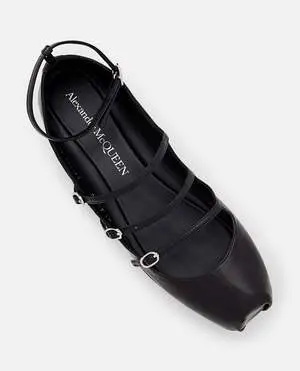 Alexander McQueen Leather Ballerina Flats