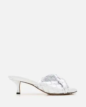 Bottega Veneta Braided Laminated Leather Mules