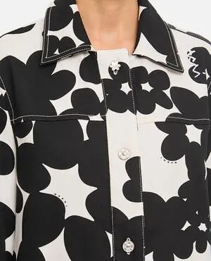 Marni Floral Cotton Gabardine Workwear Jacket