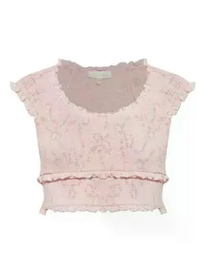 LoveShackFancy Ruffled Floral Top