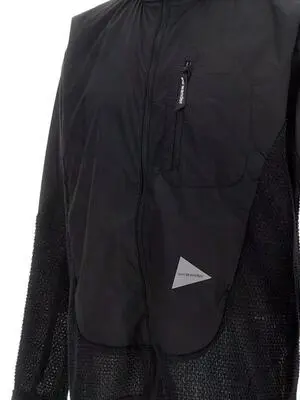 AND WANDER Mesh-panel Hooded Jacket - Black