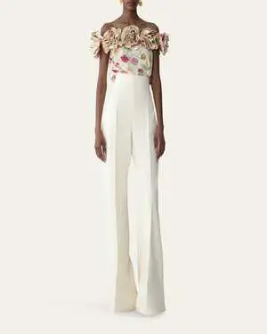 Carolina Herrera Diane High-rise Wide-leg Wool Pants