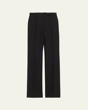 TOM FORD Wool-blend Straight-leg Trousers - Black