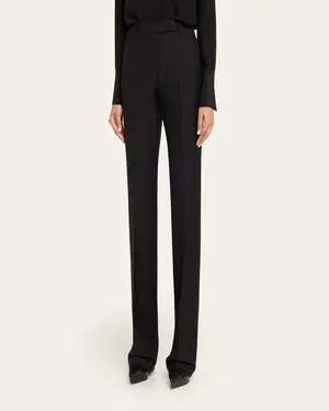 TOM FORD Wool-blend Straight-leg Trousers - Black