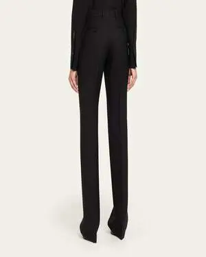 TOM FORD Wool-blend Straight-leg Trousers - Black