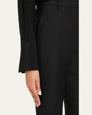 TOM FORD Wool-blend Straight-leg Trousers - Black