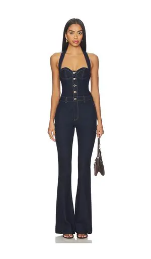 Retrofete Irma Halterneck Jumpsuit - Blue