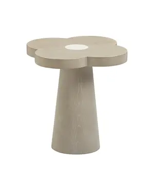 TOV FURNITURE Allium Washed Ash Side Table - Washed Grey/cream
