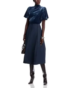 AREA STARS Velvet Mock Neck Top