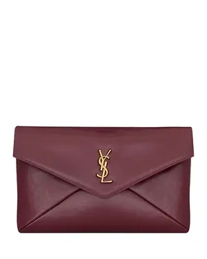 Saint Laurent Cassandre Large Envelope Pouch - Dark Ruby