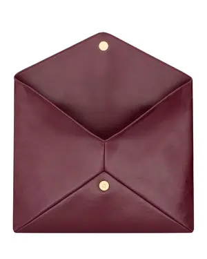 Saint Laurent Cassandre Large Envelope Pouch - Dark Ruby