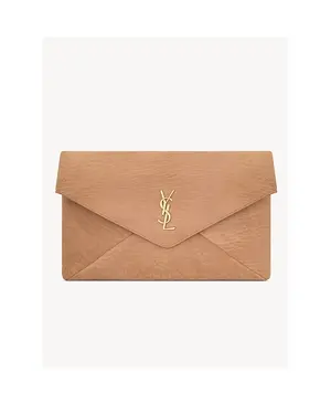 Saint Laurent Cassandre Large Envelope Pouch - Honey Caramel