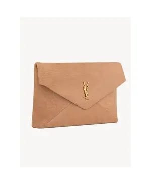 Saint Laurent Cassandre Large Envelope Pouch - Honey Caramel