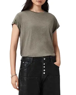 ALLSAINTS Anna Shimmer Tee - Khaki Green