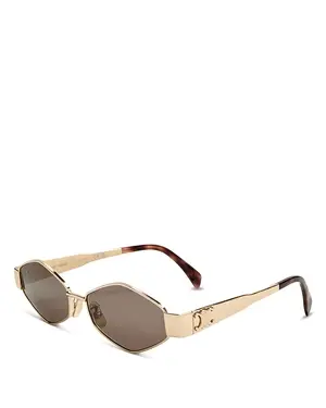 Celine Geometric Sunglasses, 54mm - Gold/smoke