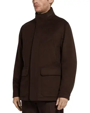 Zegna Oasi Cashmere Elements Car Coat - Dark Brown Multimélange