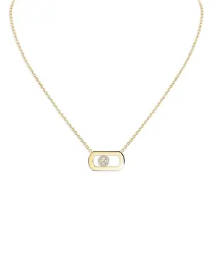 Messika 18k Rose Diamond Oval Pendant Necklace - Gold