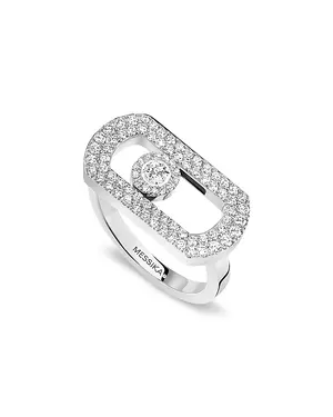 Messika 18k So Move Diamond Oval Ring - White Gold